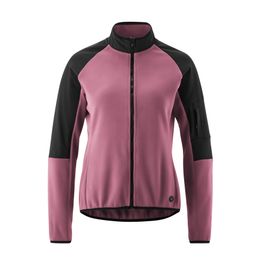 Radtrikot Gonso "Adventure Jersey Fleece W" Gr. 34, lila (flieder), Damen, 100% Polyester (Recycelt), Trikots, Damen Fahrradtrikot langarm, weiches Fleece-Material, Full-Zip Trikot