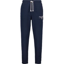 Jogginghose Sergio Tacchini "ORESTE JOGGER Herren" Gr. L, EURO-Größen, blau (maritime blau), Herren, 80% BAUMWOLLE, 20% POLYESTER, Hosen, Trainingshose Herren, Jogginghose, Fleece, Sporthose, Streetwear, Sale