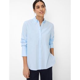 Klassische Bluse Brax "Style VIKI" Gr. 34, blau, Damen, 97% Baumwolle, 3% Elasthan, Blusen