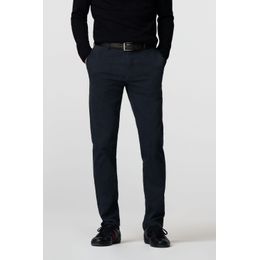 Chinos MEYER "Bonn", Herren, Gr. 24, Normalgrößen, blau (dunkelblau), 98% Baumwolle;2% Elasthan, unifarben, regular fit lang, Hosen, Gefertigt aus BIO-Baumwolle