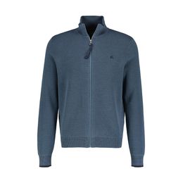 Strickjacke Lerros "Lerros Leichte Strickjacke mit schmaler Rippstruktur", Herren, Gr. L, crispy blau, 100% Baumwolle, Strickjacken