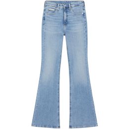 Bootcut-Jeans Calvin Klein Jeans "SKINNY BOOTCUT", Damen, Gr. 25, Länge 30, blau (denim light), Denim/Jeans, Obermaterial: 94% Baumwolle, 4% Elastomultiester, 2% Elasthan, unifarben, feminin, skinny fit, Jeans, mit Coinpocket, Logodruck