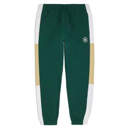 Jogginghose Converse "MEN'S Converse RETRO KNIT SWEATPANTS" Gr. L, N-Gr, grün envy, Herren, Jersey, Obermaterial: 80% Baumwolle, 20% Polyester, colorblocking, Hosen