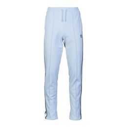 Jogginghose Sergio Tacchini "RENSHAW TAPE TRACK PANTS Herren" Gr. L, EURO-Größen, blau (celestial blau), Herren, 53% POLYESTER, 47% BAUMWOLLE, Hosen, Trainingshose Herren, Jogginghose, Retro, Sporthose, Streetwear, Sale