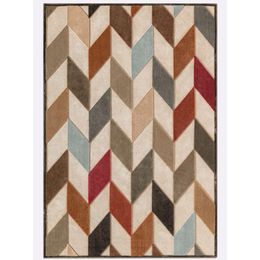 Teppich HEINE HOME Gr. 4, bunt (ecru, bunt), B:160cm H:5mm L:230cm, Kunstfaser, Polyester, Viskose, Teppiche