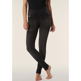 Leggings Freddy "NOW SKINNY YOGA", Damen, Gr. L, N-Gr, schwarz, Web, Obermaterial: 84% Baumwolle, 16% Elasthan, skinny fit, Hosen, mit Lifting & Shaping Effekt