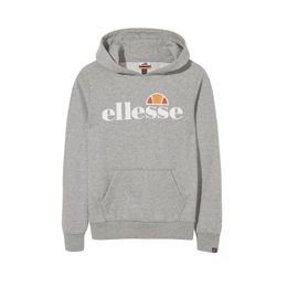 Sweatshirt Ellesse "Sweatshirt ISOBEL OH HOODY JNR" Gr. 128, grau, Mädchen, Obermaterial: 80% Baumwolle CO. 20% Polyester PES., Sweatshirts