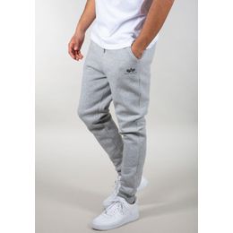 Sweathose Alpha Industries "Basic Jogger SL" Gr. XXXL, N-Gr, grau (grau heather), Herren, angeraute Sweatware, Obermaterial: 80% Baumwolle, 20% Polyester, unifarben mit Farbeinsatz, Hosen