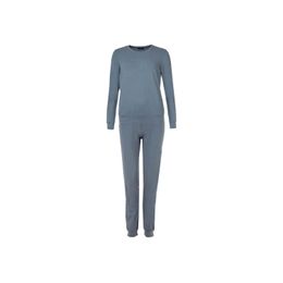 Pyjama Emporio Armani "Pyjama Essential Studs Logo", Damen, Gr. M, blau, Obermaterial: 95% Baumwolle CO. 5% Elasthan EL., Homewear-Sets