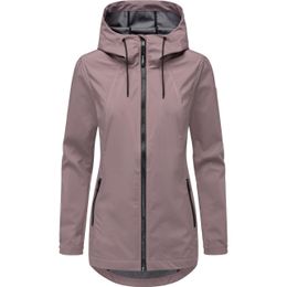 Kurzmantel Ragwear "Zuzka Sport", Damen, Gr. L (40), lila (mauve), Obermaterial: 100% Polyester. Innenfutter: 100% Polyester, Basic, tailliert Po-bedeckend, hoch geschlossener Ausschnitt, &Auml;rmel ohne &Auml;rmelschlitz elastischer Bund mit innenliegendem Gummizug, M&auml;ntel Kurzmantel, Wasserdichter kurzer &Uuml;bergangsmantel f&uuml;r Damen
