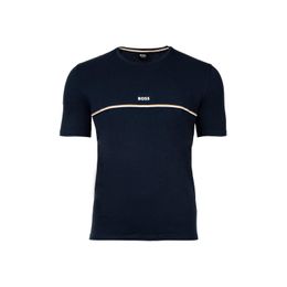 T-Shirt BOSS "T-Shirt Unique T-Shirt 1er Pack" Gr. L, blau (dunkelblau), Herren, Obermaterial: 95% Baumwolle CO. 5% Elasthan EL., Shirts