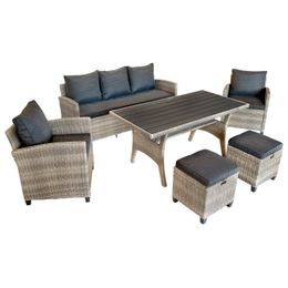 bellavista - Home & Garden® Dining-Lounge Prato (Sofa, 2 Sessel,, grau)