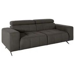 2-Sitzer DOMO collection "Trento", braun (espresso), B:208cm H:79cm T:104cm, 92% Polyester, 8% Nylon, Sofas, wahlweise mit Kopfteilverstellung und in zwei Größen erhältlich