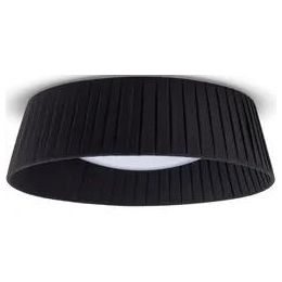 Paco Home Deckenleuchte "TARTE", Rund Büroleuchte 2 x E27 Textilschirm Modern Geschlossen Unifarben, Lampen, schwarz, Ø 37cm H: 11,5cm