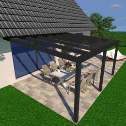 Schweng Terrassen&uuml;berdachung S350, 16mm Polycarbonat, Anthrazit, 4,06m x 3,05m
