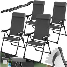 TecTake&reg; Campingstuhl, klappbar, 7-fach verstellbare R&uuml;ckenlehne mit Kopfpolster, Belastbarkeit 120 kg, 57 x 65 x 112 cm
