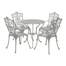 DEGAMO Bistroset Jugendstil 5-teilig, Aluguss weiss