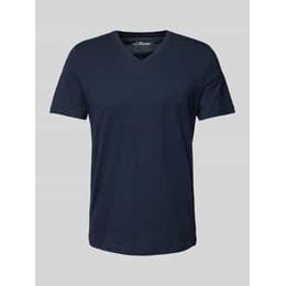 s.Oliver RED LABEL Regular Fit T-Shirt aus reiner Baumwolle mit V-Ausschnitt