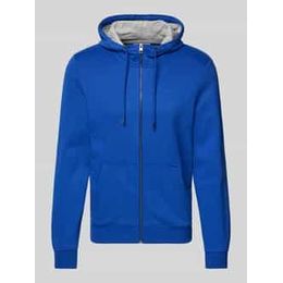 s.Oliver RED LABEL Regular Fit Sweatjacke aus Baumwoll-Mix mit gummiertem Label-Schriftzug