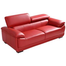 Ledersofa 3-Sitzer - Rot - macelo