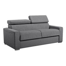 Dunlopillo - Schlafsofa 3-Sitzer - Liegefläche mit Lattenrost: 140 cm - Matratze: 22 cm mit Memory Schaum - Stoff - Grau - vizir