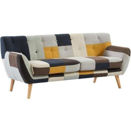 Vente-unique - Sofa 3-Sitzer - Patchwork - Mehrfarbig - serti ii