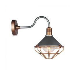 V-TAC - VT-720R LED-Wandleuchte, Vintage-Laternenform aus Glas, E27-Lampenfassung, IP65 und Bronze-Finish – 8973 - Rose Gold