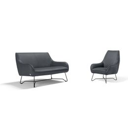 Egoitaliano Polstergarnitur »Namy«, Set aus 2-Sitzer und Sessel, edles Metallgestell grau charcoal