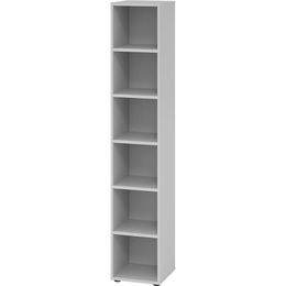 eurokraft pro Regal, HxB 2154 x 400 mm, 5 Fachböden, lichtgrau