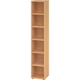 eurokraft pro Regal, HxB 2154 x 400 mm, 5 Fachböden, Buche-Dekor