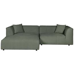 Vente-unique - Ecksofa - Ecke links - Cord - Grün - naemia von Maison Céphy