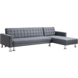 Ecksofa mit Schlaffunktion - Ecke wechselbar - Stoff - Grau willis ii