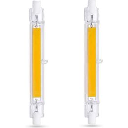 R7S LED-Glühbirne, 118 mm, 20 w, Kaltweiß 6000 k, 2000 lm, nicht dimmbar, R7S 118 mm schlanke COB-LED-Glühbirne für Wand-/Stehleuchte, 2er-Pack