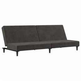 Schlafsofa 2-Sitzer Dunkelgrau Samt vidaXL 891913