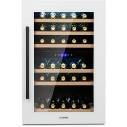 Klarstein - Weinkühlschrank 2 Zonen, 132L Getränkekühlschrank, Kleiner Einbau-Weinschrank Schmal, Wein-Kühlschrank mit Glastür, Outdoor