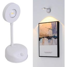 Kabellose Wandleuchte, wiederaufladbare LED-Bildbeleuchtung, Akku-Wandleuchte, Lampe mit Bewegungssensor, 3 Dimmmodi, für Bilder, Fenster, Darts,