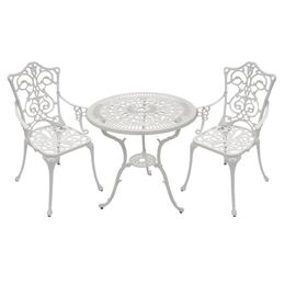 DEGAMO Bistroset Jugendstil 3-teilig, Aluguss weiss