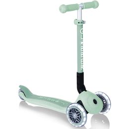 Dreiradscooter Globber "JUNIOR FOLDABLE LIGHTS ECO", grün, Scooter