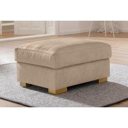 Hocker Home Affaire "Ventura", beige, B:70cm H:44cm T:70cm, Struktur (100% Polyester);Luxus-Microfaser (90% Polyester, 10% Polyamid);Luxus-Microfaser in Lederoptik (100% Polyester), Hocker, Polsterhocker