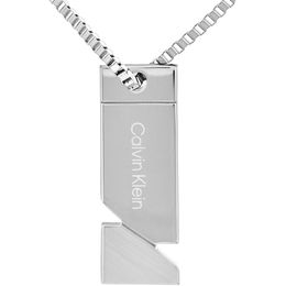 Kette mit Anhänger Calvin Klein "ELECTRIC, 35100001", silber (edelstahlfarben), Halsketten, Herren, Edelstahl, L: 63,5cm