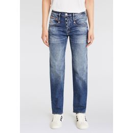 Boyfriend-Jeans Herrlicher "Shyra Tap Long Recycled Denim Light", Damen, Gr. 28, Länge 30, lila (daybreak), Denim/Jeans, Obermaterial: 98% Baumwolle, 2% Elasthan, casual, lässig geschnitten lang, Jeans