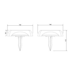 Globo LED-Solarleuchte 36505, Erdspieß, Wandleuchte, schwarz, Alu