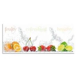 Küchenrückwand Artland "Fruchtig erfrischend gesund Fruchtmix", bunt, B:160cm H:65cm, Aluminium, Spritzschutzwände, Alu Spritzschutz mit Klebeband, einfache Montage