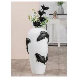 Bodenvase CASABLANCA BY GILDE "Vase "Koi"", weiß, B:35cm H:73cm T:35cm, Vasen