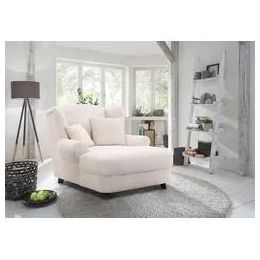 XXL-Sessel Home Affaire "Oase", beige (creme), B:120cm H:101cm T:142cm, 100% Polyester, Sessel, mit Wellenunterfederung und 2 Zierkissen, Topseller