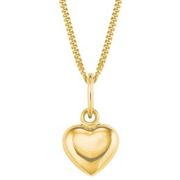 Kette mit Anhänger Amor "Little Golden Heart, 2013969", gold (goldfarben), Halsketten, Mädchen, Gelbgold 375, L: 38cm, Made in Germany