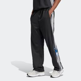 Sporthose adidas originals "ADIBREAK" Gr. L, N-Gr, schwarz (schwarz, grau six), Herren, Obermaterial: 100% Polyester, Hosen, Knopfleiste am Bein, Knopfhose