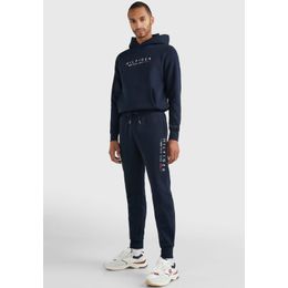 Jogginganzug Tommy Hilfiger "HILFIGER NEW YORK TRACKSUIT" Gr. XL, blau (dunkelblau), Herren, Sweatware, Obermaterial: 63% Baumwolle, 37% Polyester, unifarben, Sportanzüge, im 2-teiligen Set