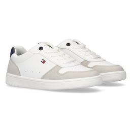 Tommy Hilfiger Sneaker, Retro Sneaker, Basket Sneaker mit Logoflag weiß-grau-blau 40 40 Retro Sneaker von Tommy Hilfiger