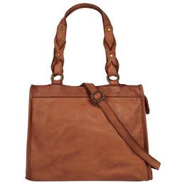 Samantha Look Shopper echt Leder, Made in Italy cognac
